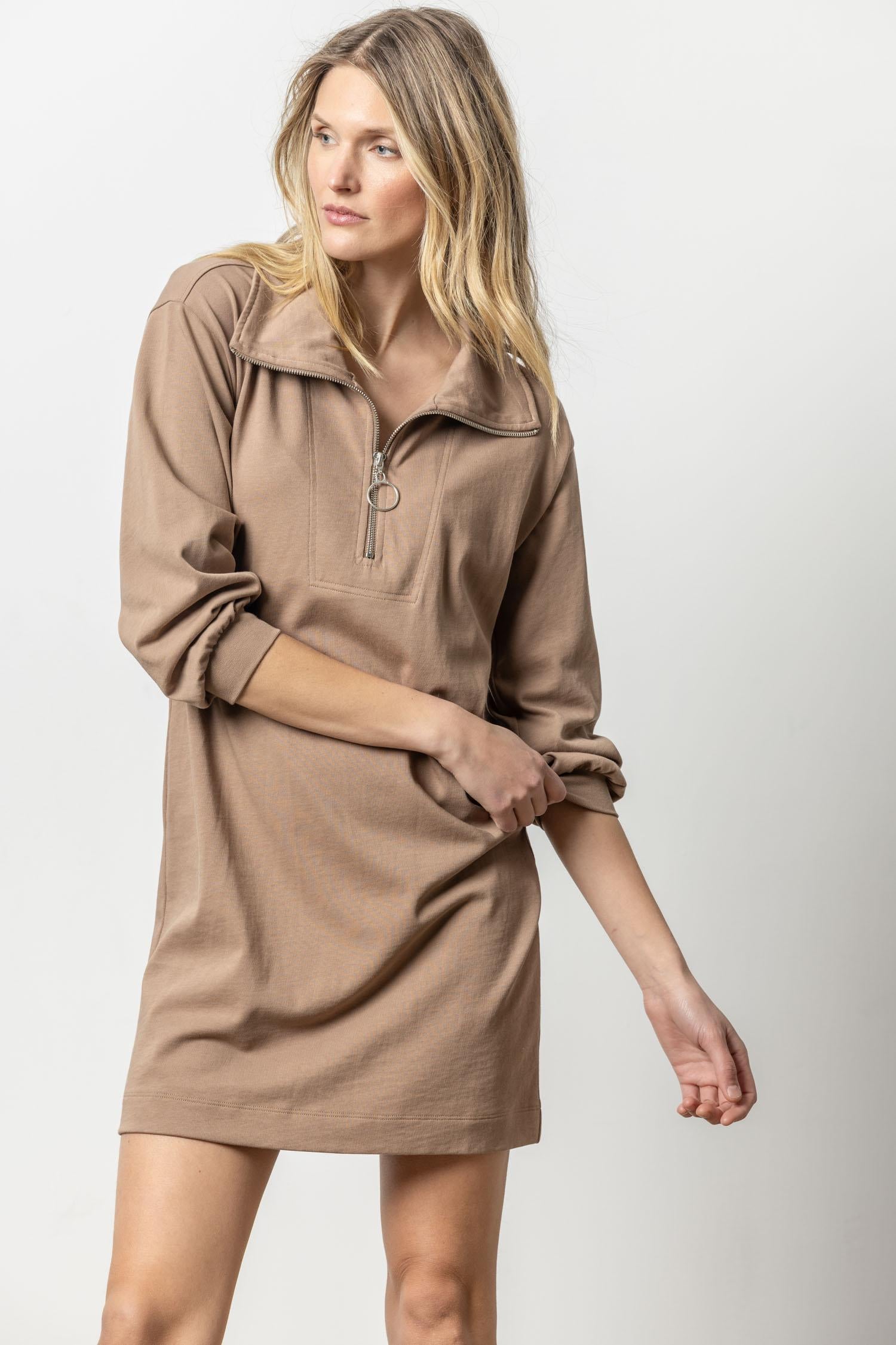 Shiitake Half Zip Dress – Coastal Closet